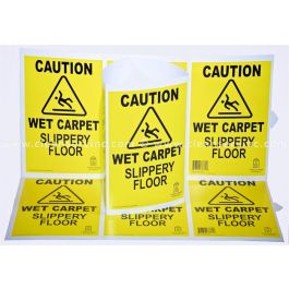 Disposable Paper Caution Sign, Tri-Fold